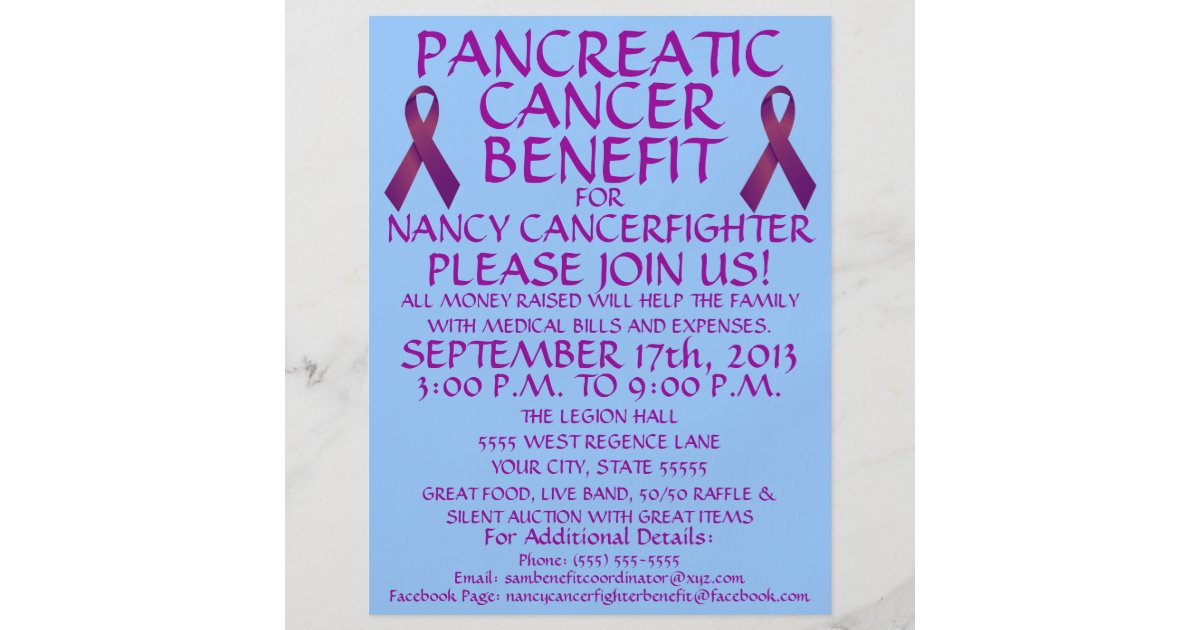 Custom Pancreatic Cancer Benefit Flyer Zazzle custom-pancreatic-cancer-benefit-flyer-zazzle