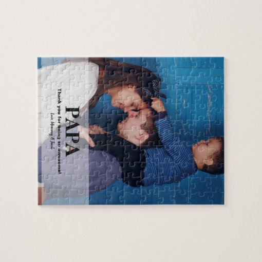 Custom PAPA photo Message father's day Jigsaw Puzzle | Zazzle