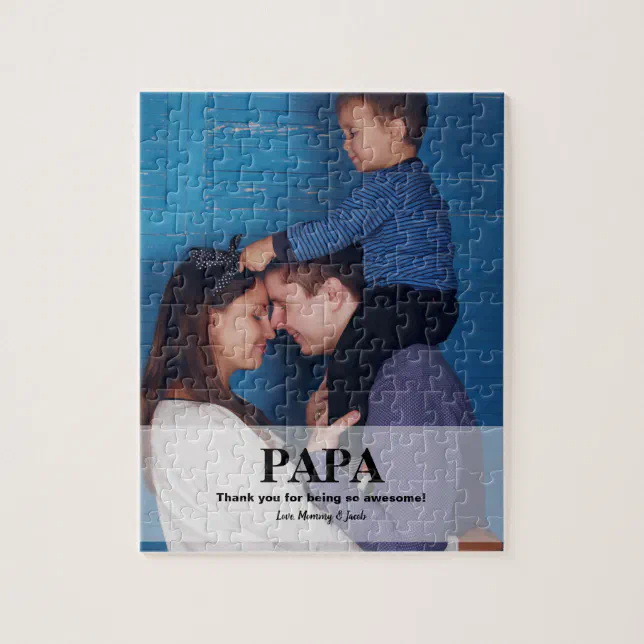 Custom PAPA photo Message father's day Jigsaw Puzzle | Zazzle
