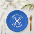Custom paper party plates with drone logo | Zazzle