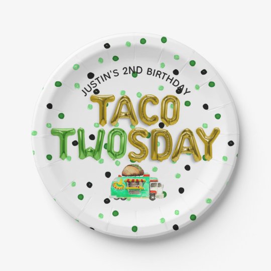 Custom Paper Plates | Taco TWOsday | Zazzle.com
