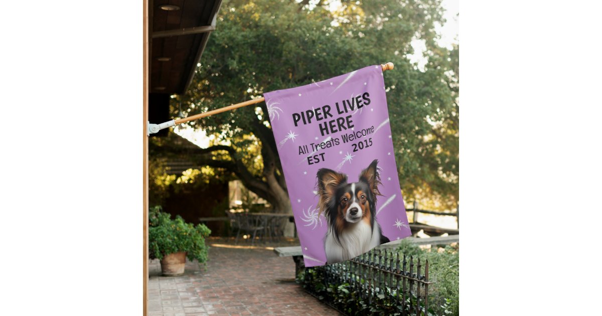 Custom Papillon House Flag | Zazzle