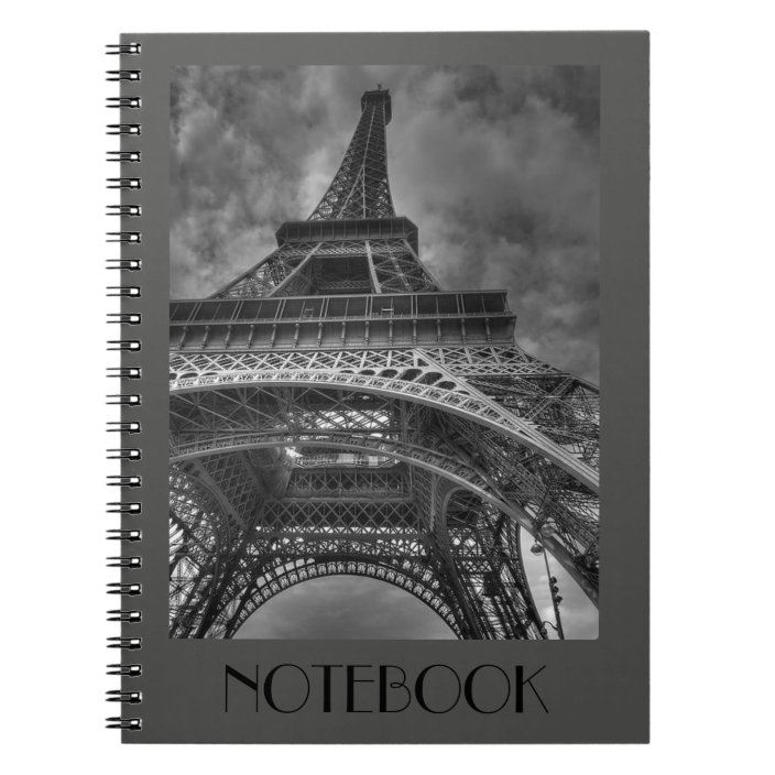 Custom Paris France Eiffel Tower Gray Notebook | Zazzle.com