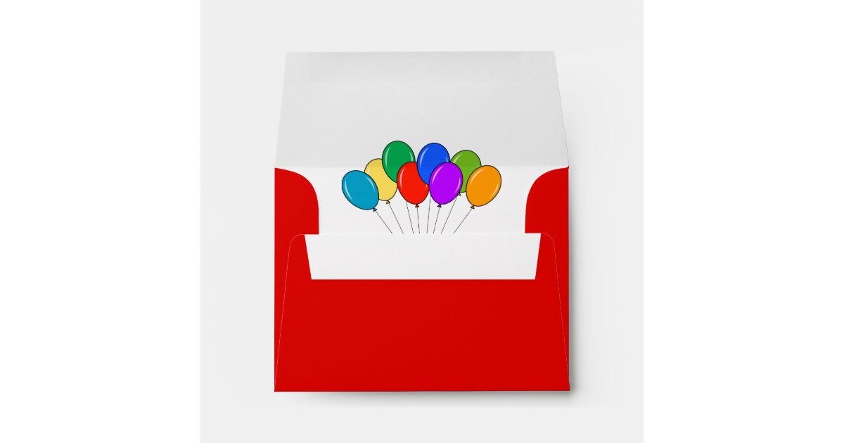Custom party balloons lined Birthday envelopes | Zazzle