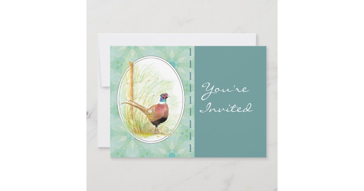Custom Party Invite Custom Ring-Necked Pheasant | Zazzle