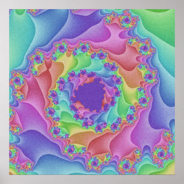 Custom Pastel Rainbow Spiral Poster | Zazzle