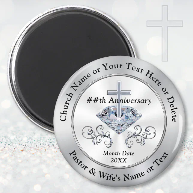 Custom Pastor or Church Anniversary Party Favors Magnet | Zazzle