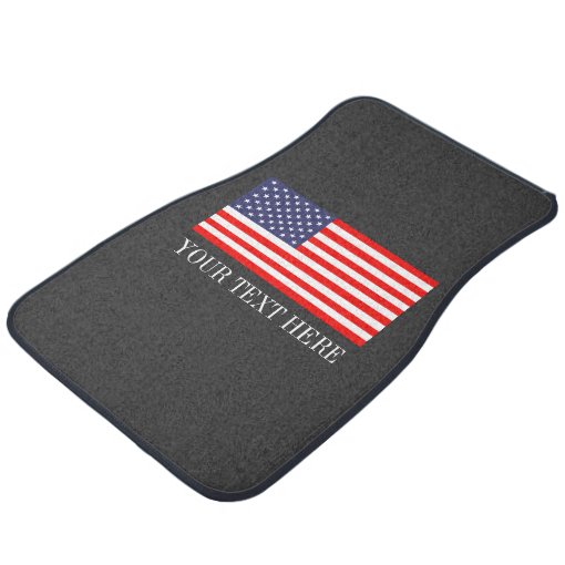 Custom patriotic American flag car mat set | Zazzle