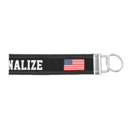Custom patriotic American flag wrist keychains | Zazzle