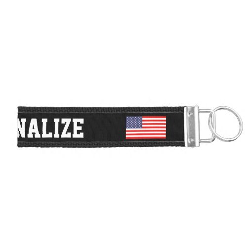 Custom patriotic American flag wrist keychains | Zazzle