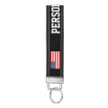 Custom patriotic American flag wrist keychains | Zazzle