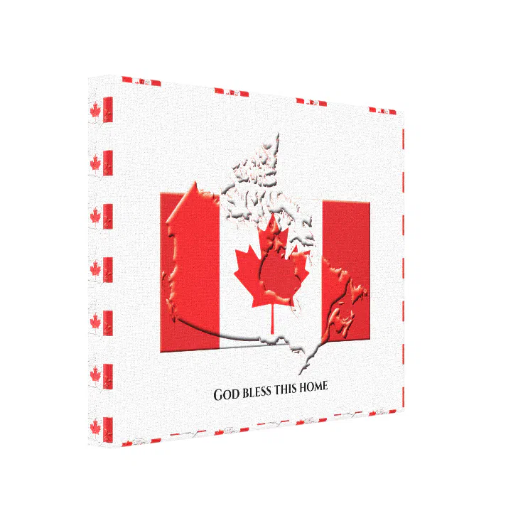 Custom Patriotic Flag of CANADA Canvas Print | Zazzle