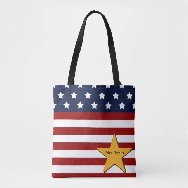 Custom Patriotic Flag Tote Bag | Zazzle