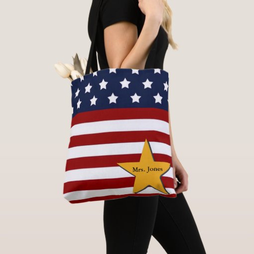 Custom Patriotic Flag Tote Bag | Zazzle