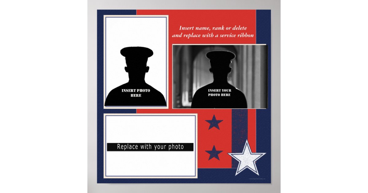 Custom Patriotic Photo Collage Display Poster | Zazzle