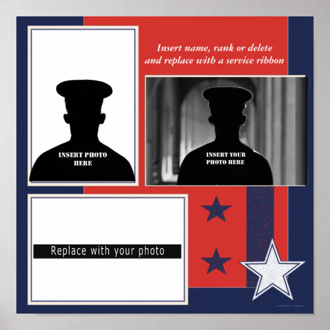 Custom Patriotic Photo Collage Display Poster | Zazzle