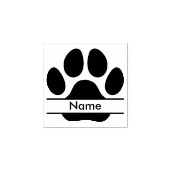 Custom Paw Print | Cute Pet Signature Rubber Stamp | Zazzle
