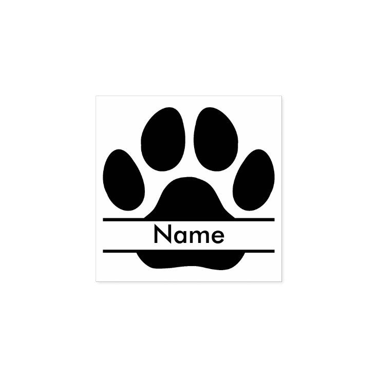 Custom Paw Print | Cute Pet Signature Rubber Stamp | Zazzle