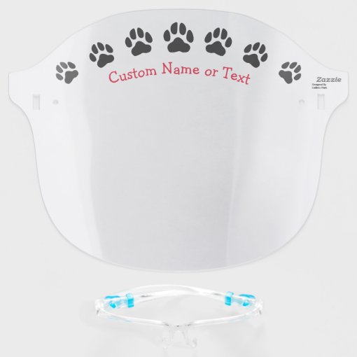 Custom Paw Print Face Shield | Zazzle