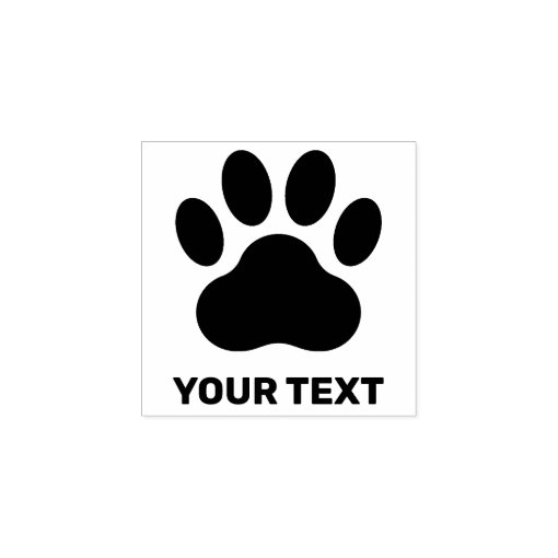 Custom Paw Print Image And Text Rubber Stamp | Zazzle