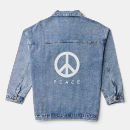 Custom peace symbol denim jacket for women | Zazzle