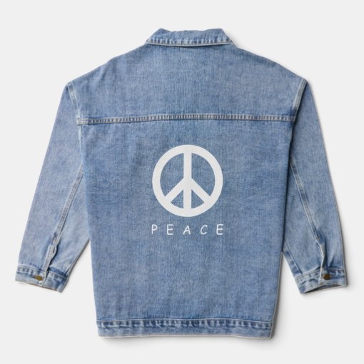 Custom peace symbol denim jacket for women | Zazzle