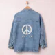 Custom peace symbol denim jacket for women | Zazzle