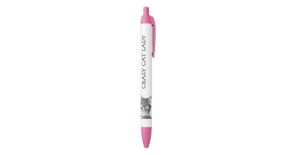 Custom pens with funny cat wearing nerdy glasses | Zazzle