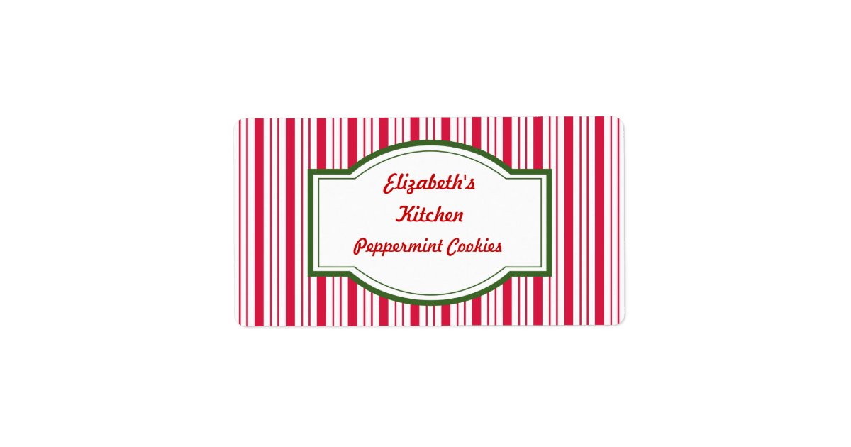 Custom Peppermint Labels | Zazzle