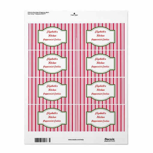 Custom Peppermint Labels | Zazzle