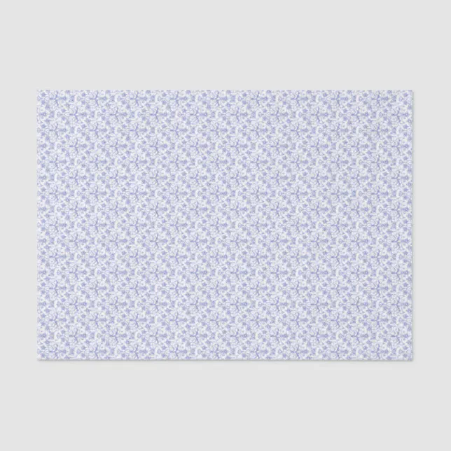 Custom Periwinkle Blue on White Decorative Floral Tissue Paper | Zazzle