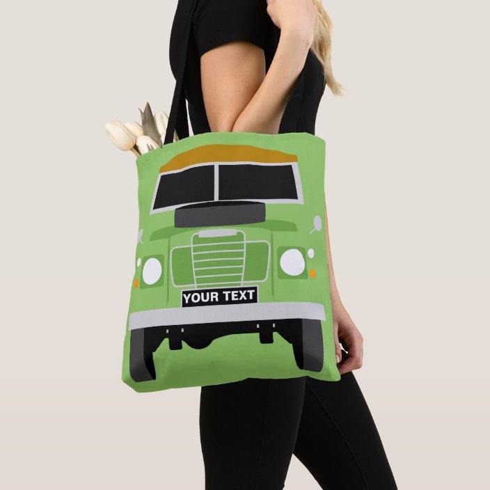 CUSTOM PERSONALISE GREEN LAND ROVER SERIES 3 TOTE BAG | Zazzle.com