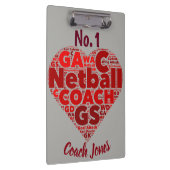 Custom Personalised No.1 Netball Coach Clipboard | Zazzle