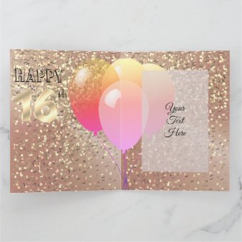 Custom Personalised Rose Gold 16th Birthday Card | Zazzle