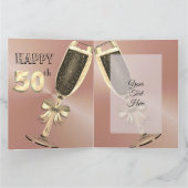 Custom Personalised Rose Gold 50th Birthday Card | Zazzle