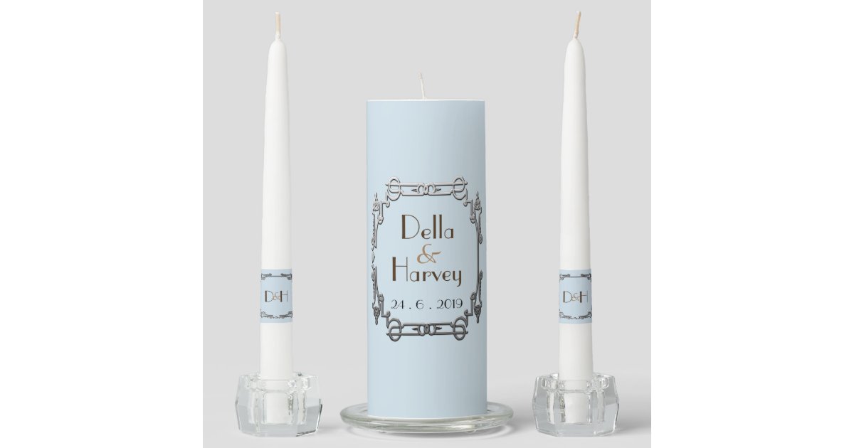 Custom Personalised Wedding Unity Candle Set | Zazzle
