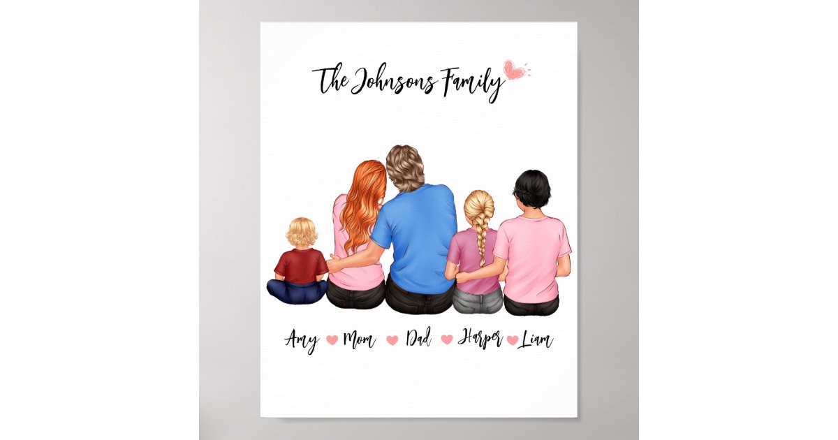 Custom Personalize Family Portrait Poster | Zazzle