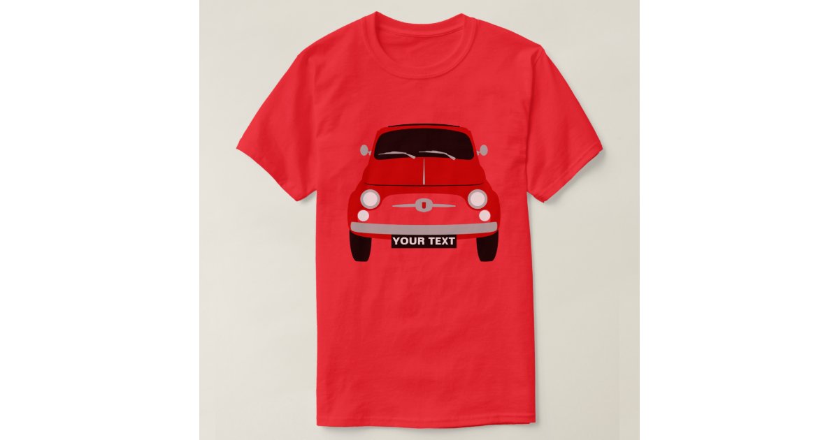Custom Personalize Vintage classic red Fiat 500 T-Shirt | Zazzle