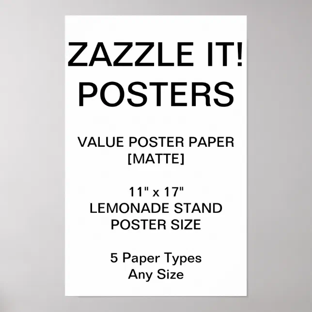 Custom Personalized 11"x17" Value Matte Poster | Zazzle