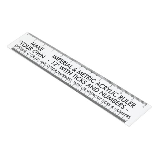 Custom Personalized 12" Ruler with Ticks & Numbers | Zazzle