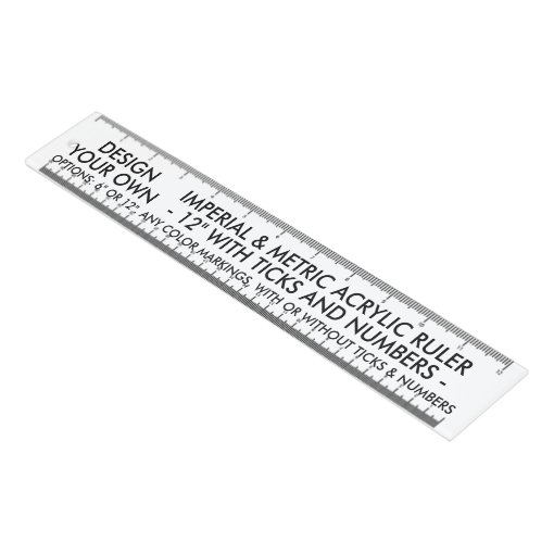 Custom Personalized 12" Ruler with Ticks & Numbers | Zazzle