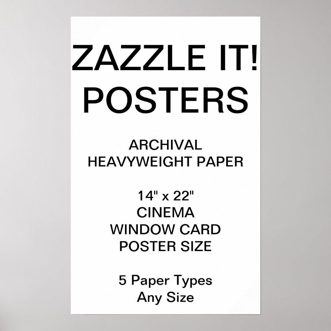 Custom Personalized 14"x22" Archival Paper Poster | Zazzle