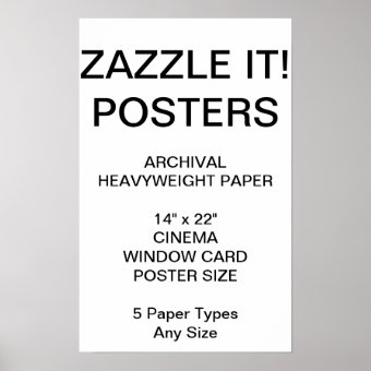Custom Personalized 14"x22" Archival Paper Poster | Zazzle