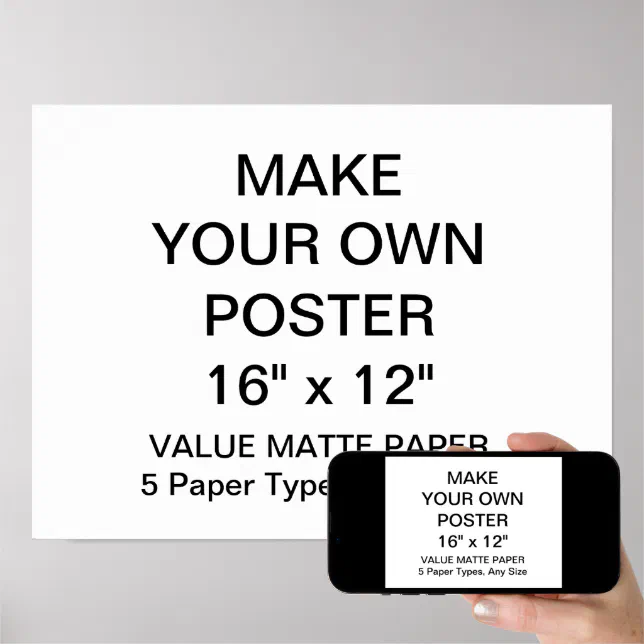 Custom Personalized 16" x 12" Value Matte Poster | Zazzle