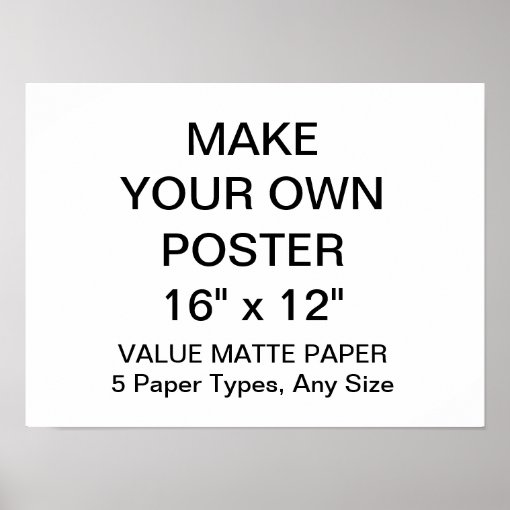 Custom Personalized 16" x 12" Value Matte Poster | Zazzle