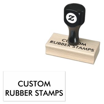 Custom Personalized 1.5" x 3" Wood Rubber Stamp | Zazzle