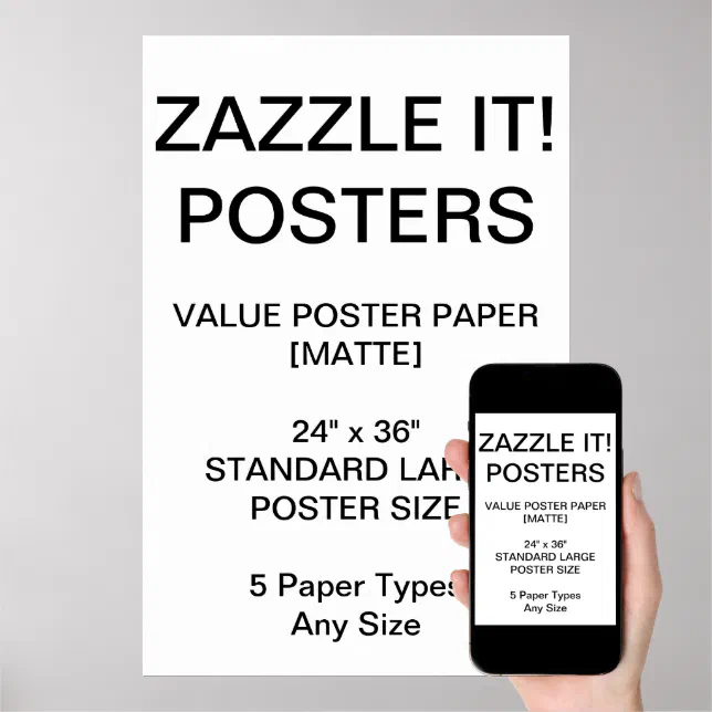 Custom Personalized 24"x36" Value Matte Poster | Zazzle
