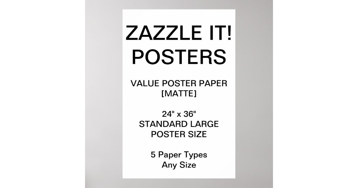 Custom Personalized 24"x36" Value Matte Poster | Zazzle