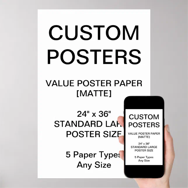 Custom Personalized 24"x36" Value Matte Poster | Zazzle