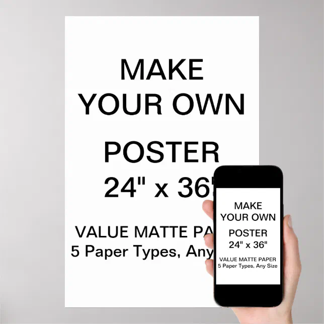 Custom Personalized 24" x 36" Value Matte Poster | Zazzle